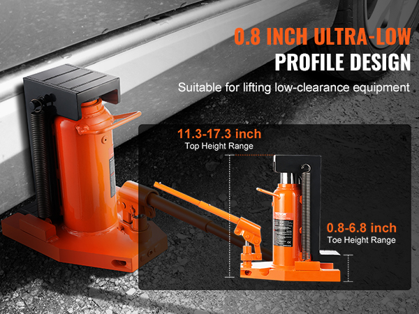 VEVOR Hydraulic Toe Jack, 5 Ton On Toe Toe Jack Lift, 10 Ton On Top ...