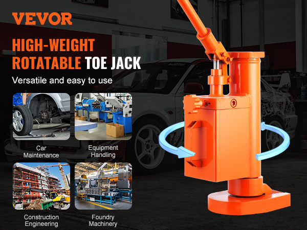 VEVOR Hydraulic Toe Jack, 5 Ton On Toe Toe Jack Lift, 10 Ton On Top Lift Capacity Machine Jack ...