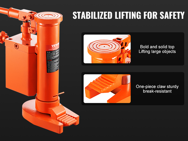 VEVOR Hydraulic Toe Jack, 5 Ton On Toe Toe Jack Lift, 10 Ton On Top Lift Capacity Machine Jack ...