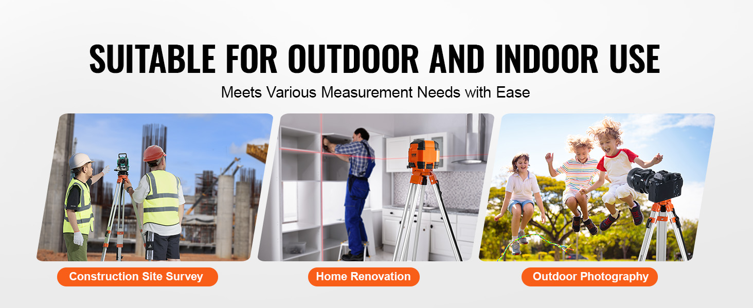 VEVOR Laser Level Tripod Stand, 5/8"-11 Thread Mount, 16.53-65.55 inch ...