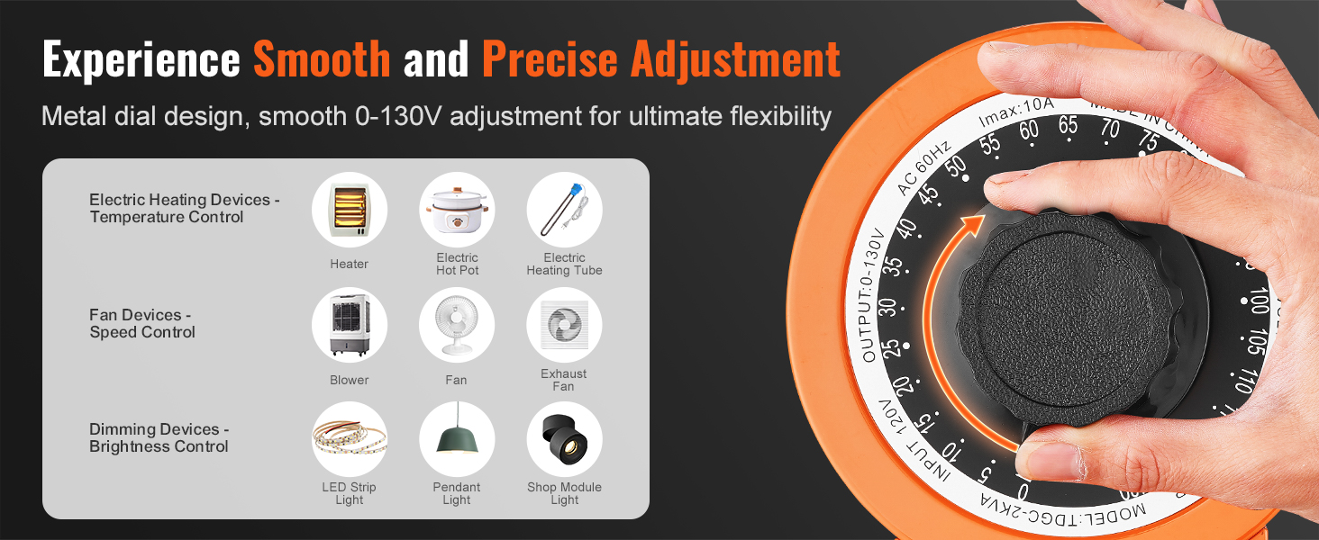 Vevor 2000va Auto Variable Voltage Transformer 15 3 Amp 110v Input 0 130v Output Ac Voltage