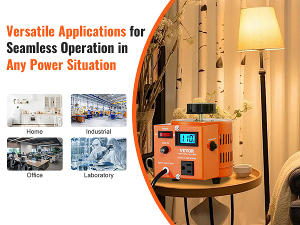 VEVOR 500VA Auto Variable Voltage Transformer, 3.84 Amp, 110V Input 0 ...