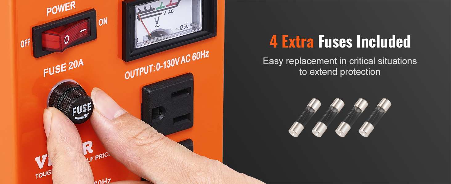 VEVOR 2000VA Auto Variable Voltage Transformer, 15.3 Amp, 110V Input 0 ...