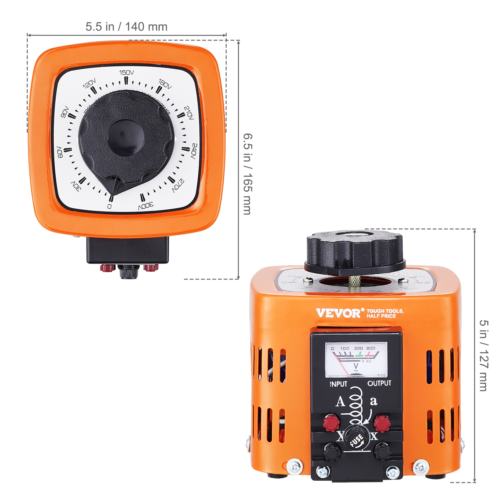 VEVOR Transformador de voltaje variable automático de 500 VA, 1,7 A ...