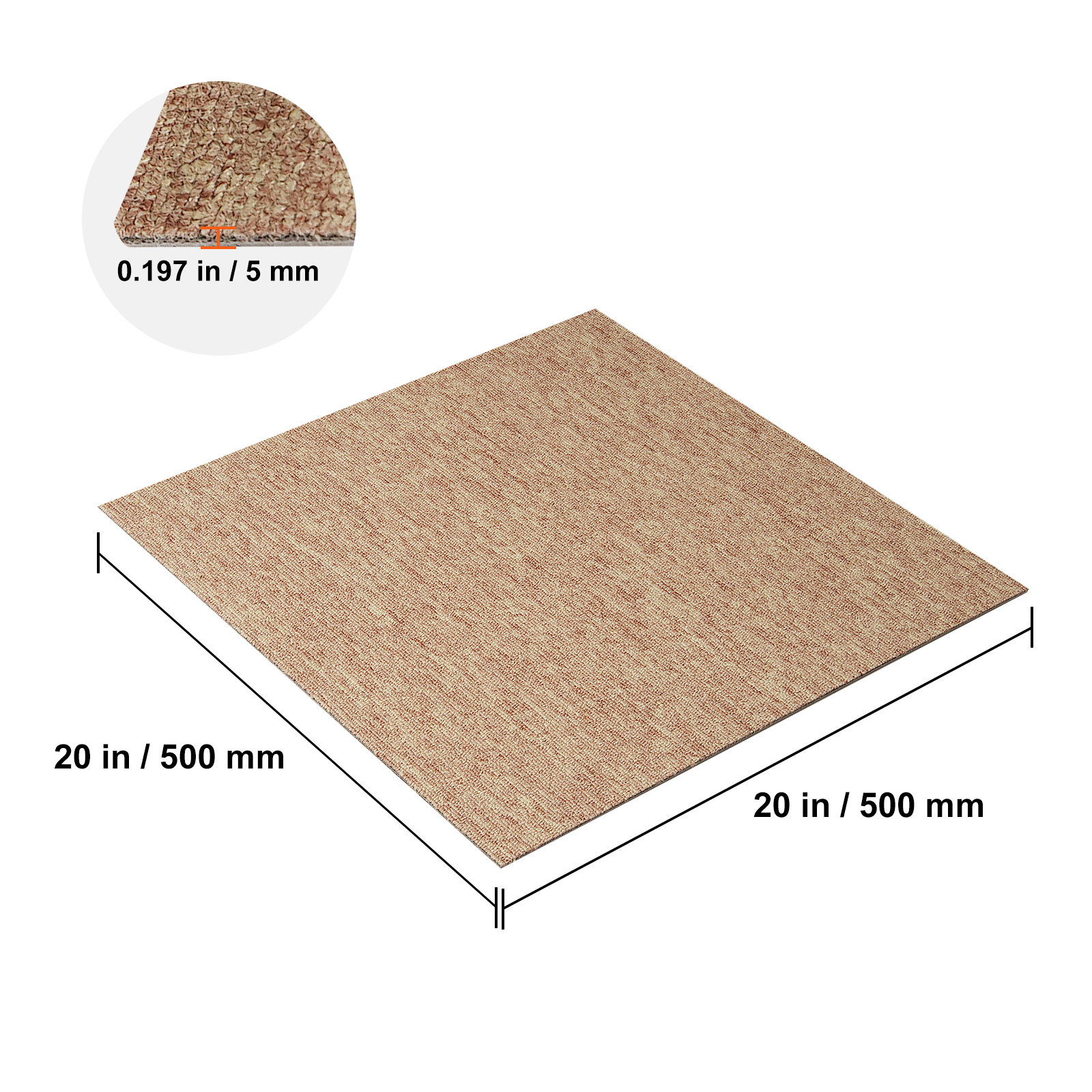 Mophorn Carpet Tiles Reusable, 20"x 20" Carpet Squares With Padding ...