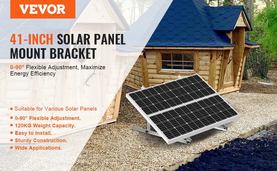 VEVOR 41-Inch Solar Panel Mount Brackets 0 - 90° Adjustable Tilt Mount ...