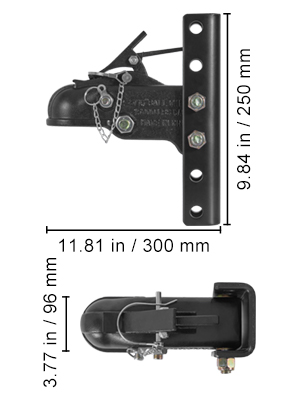 Mophorn Adjustable Trailer Coupler and 5-Position Channel Bracket Kit ...
