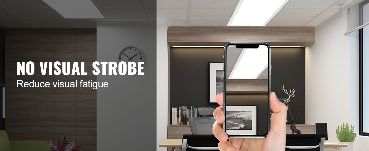 VEVOR 2 Pack 1x4 FT LED Flat Panel Light, 6600LM 55W, Surface Mount LED ...