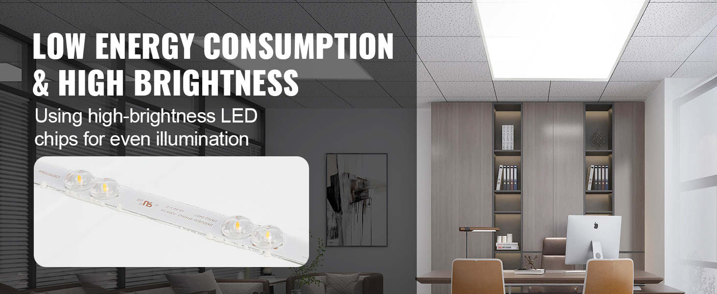 VEVOR 2 Pack 1x4 FT LED Flat Panel Light, 6600LM 55W, Surface Mount LED ...