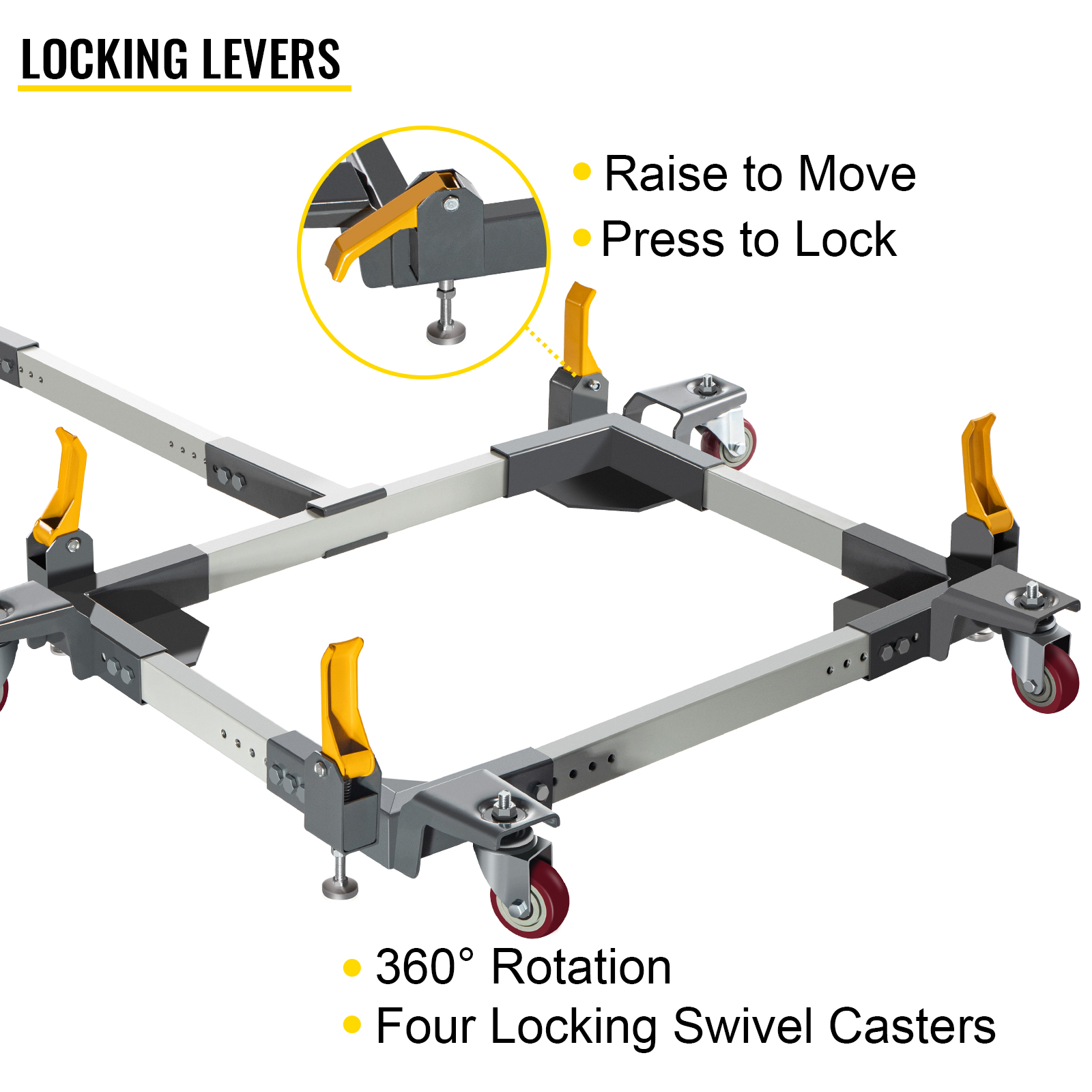 Vevor Rab3795 Mobile Base W/t Extension Mobile Tool Base1500lbs Band ...
