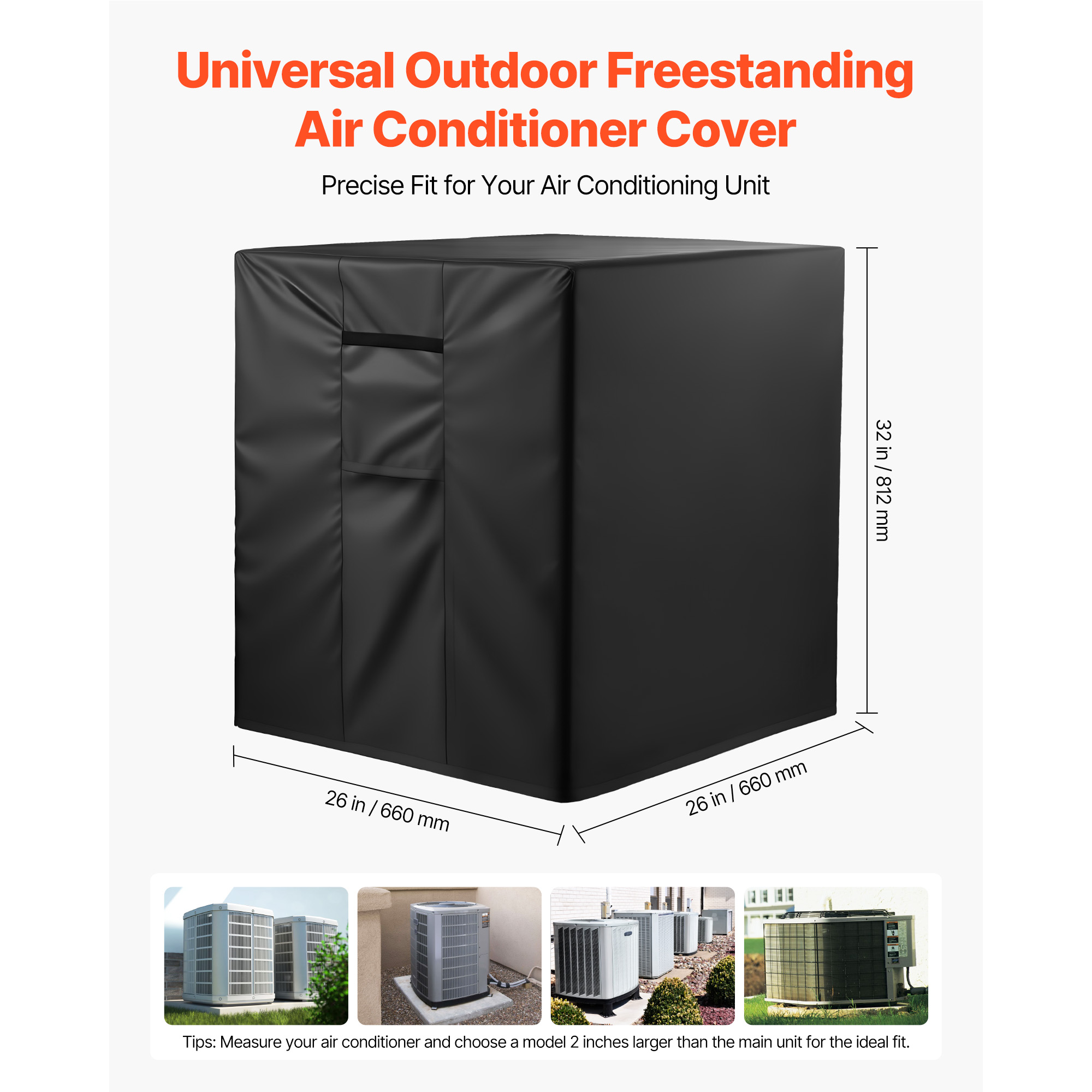 Mophorn Air Conditioner Cover, 660 x 660 x 812 mm, Protective Cover ...