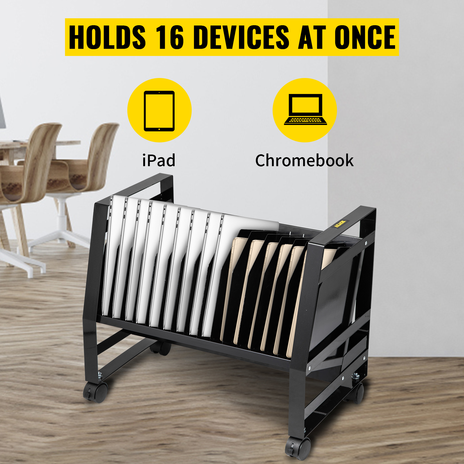VEVOR Open Charging Cart, 16 Device, Charging Cabinet for Charge and ...