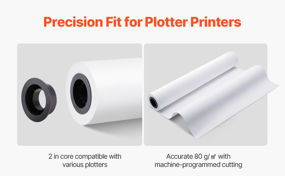 Wide Format Paper Plotter Paper 6 Rolls 24 in x 150 ft CAD Bond Rolls ...