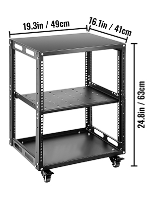 VEVOR Server Rack, 12U Open Frame Rack, 4-Post IT Server Network Relay ...