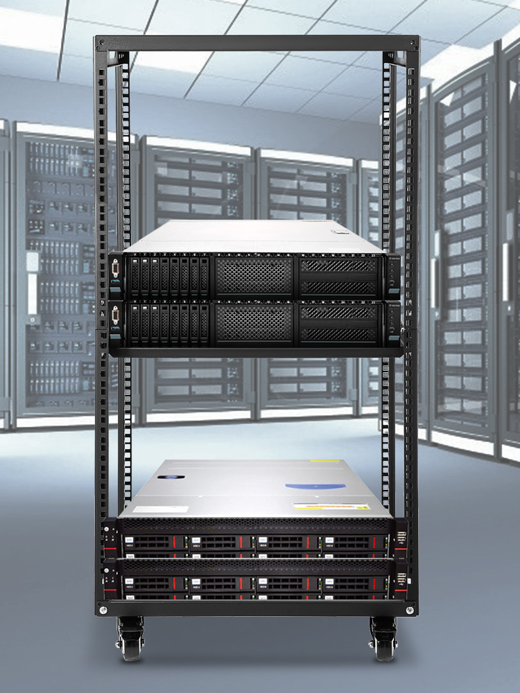 VEVOR 18U 19" Open Frame Rack, 4-Post IT Server Rack, Server/Audio ...