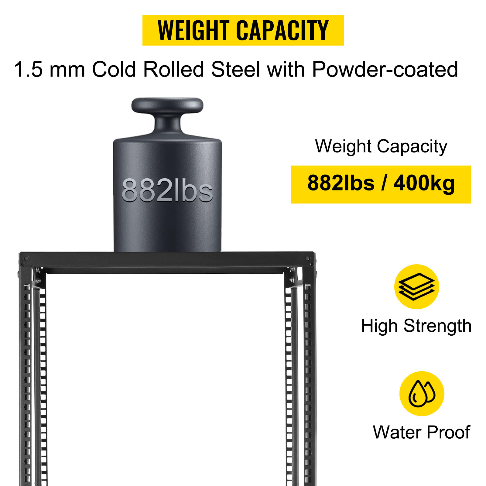 VEVOR Server Rack, 28U Open Frame Rack, 4-Post IT Server Network Relay ...