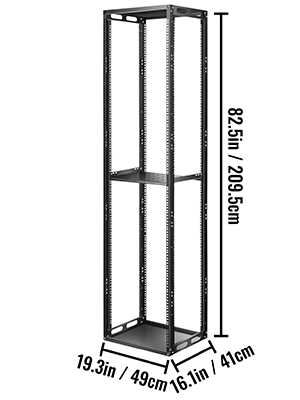 VEVOR Server Rack, 42U Open Frame Rack, 4-Post IT Server Network Relay ...