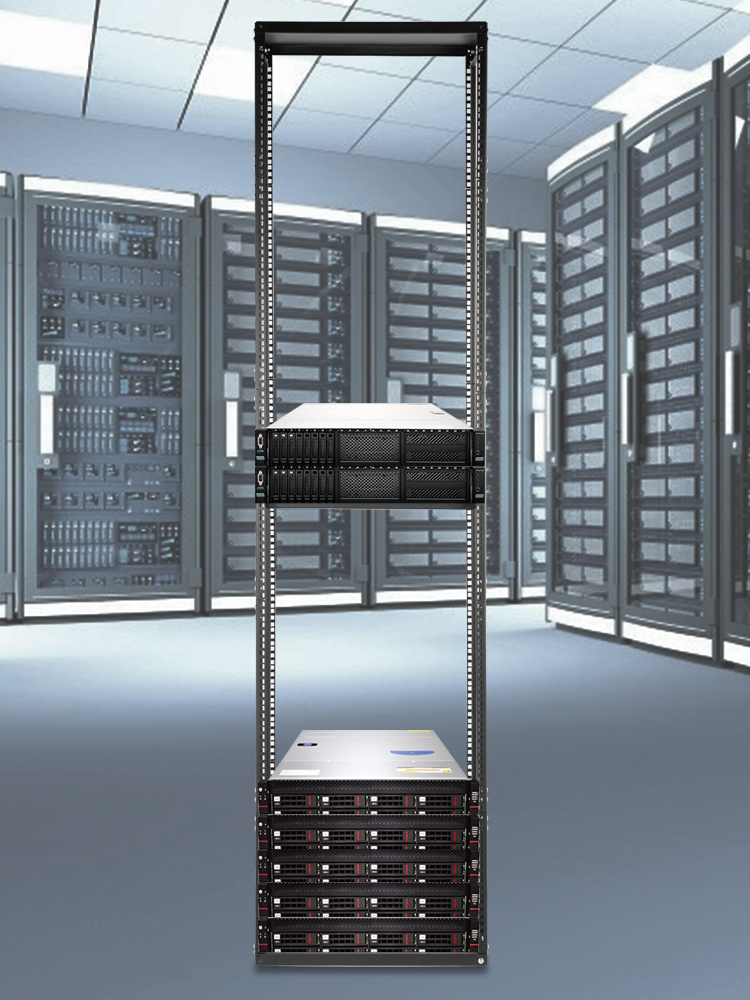 VEVOR Server Rack, 42U Open Frame Rack, 4-Post IT Server Network Relay Rack, 19 Inch Server ...