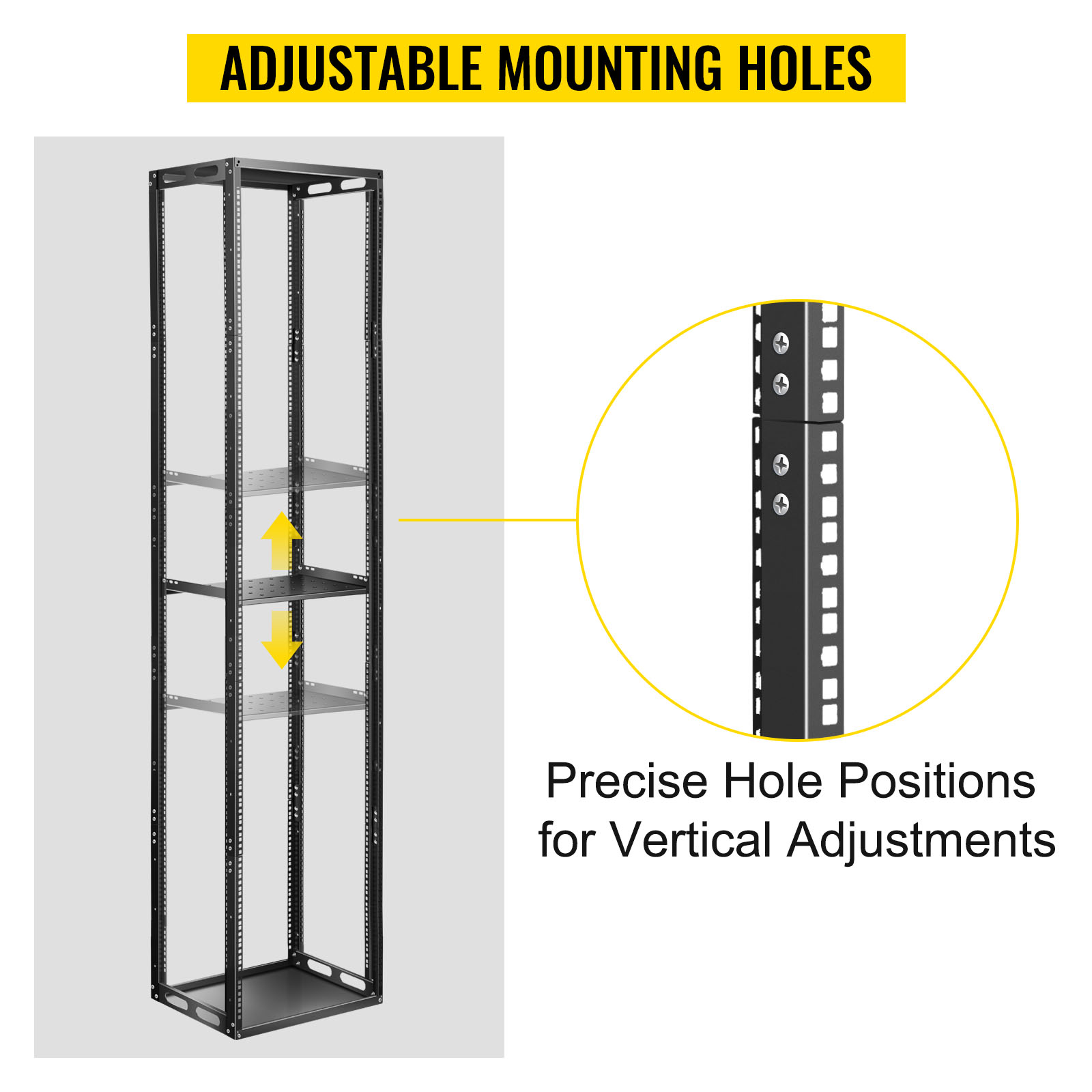 VEVOR Server Rack, 45U Open Frame Rack, 4-Post IT Server Network Relay ...