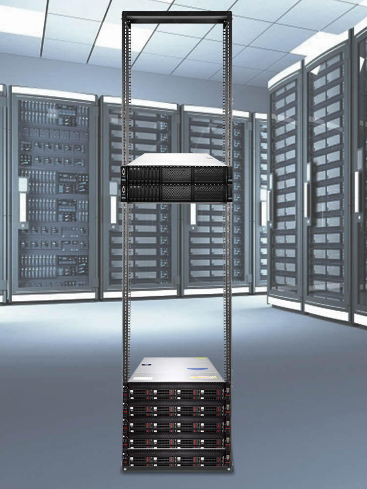 VEVOR Server Rack, 45U Open Frame Rack, 4-Post IT Server Network Relay ...