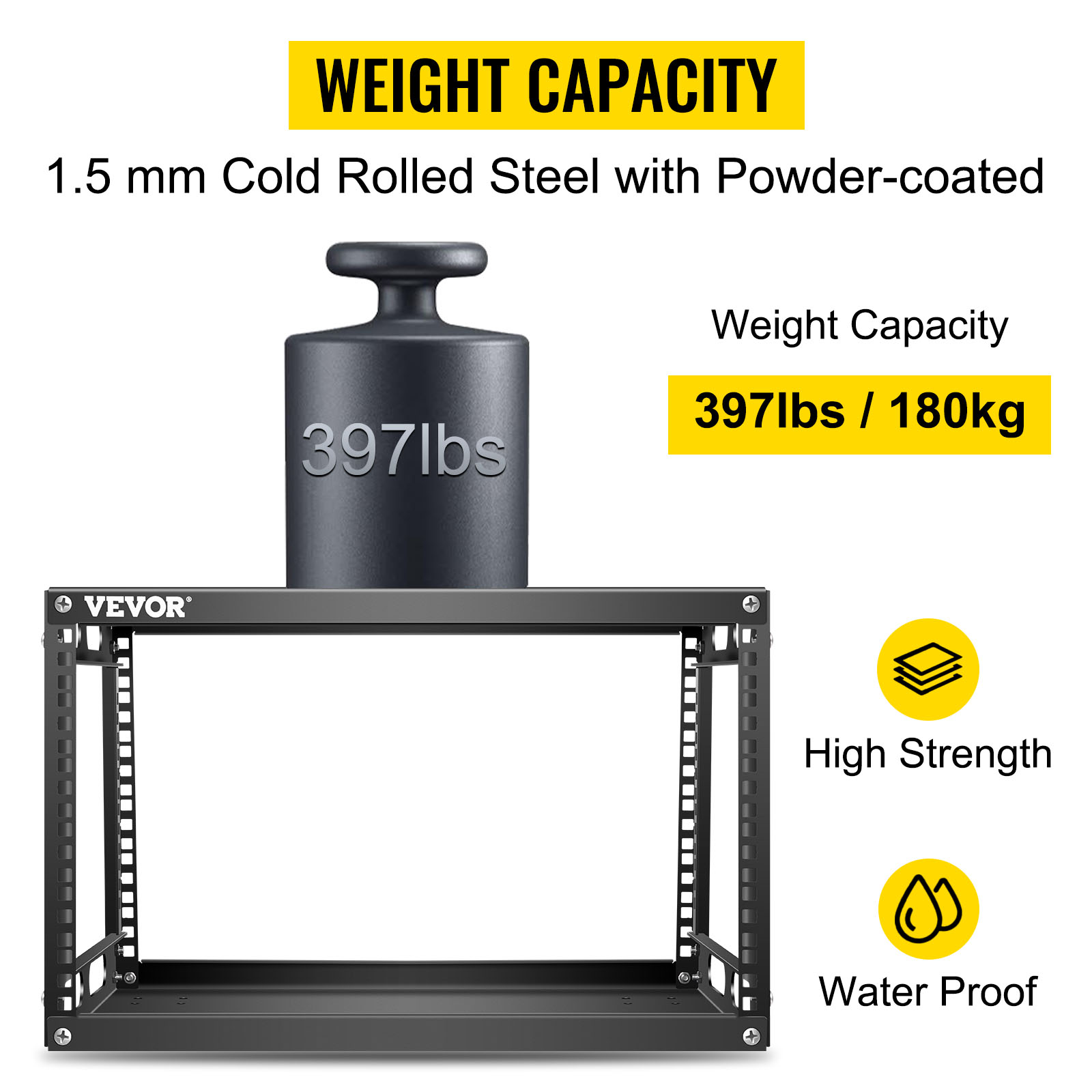 VEVOR Server Rack, 6U Open Frame Rack, 4-Post IT Server Network Relay ...