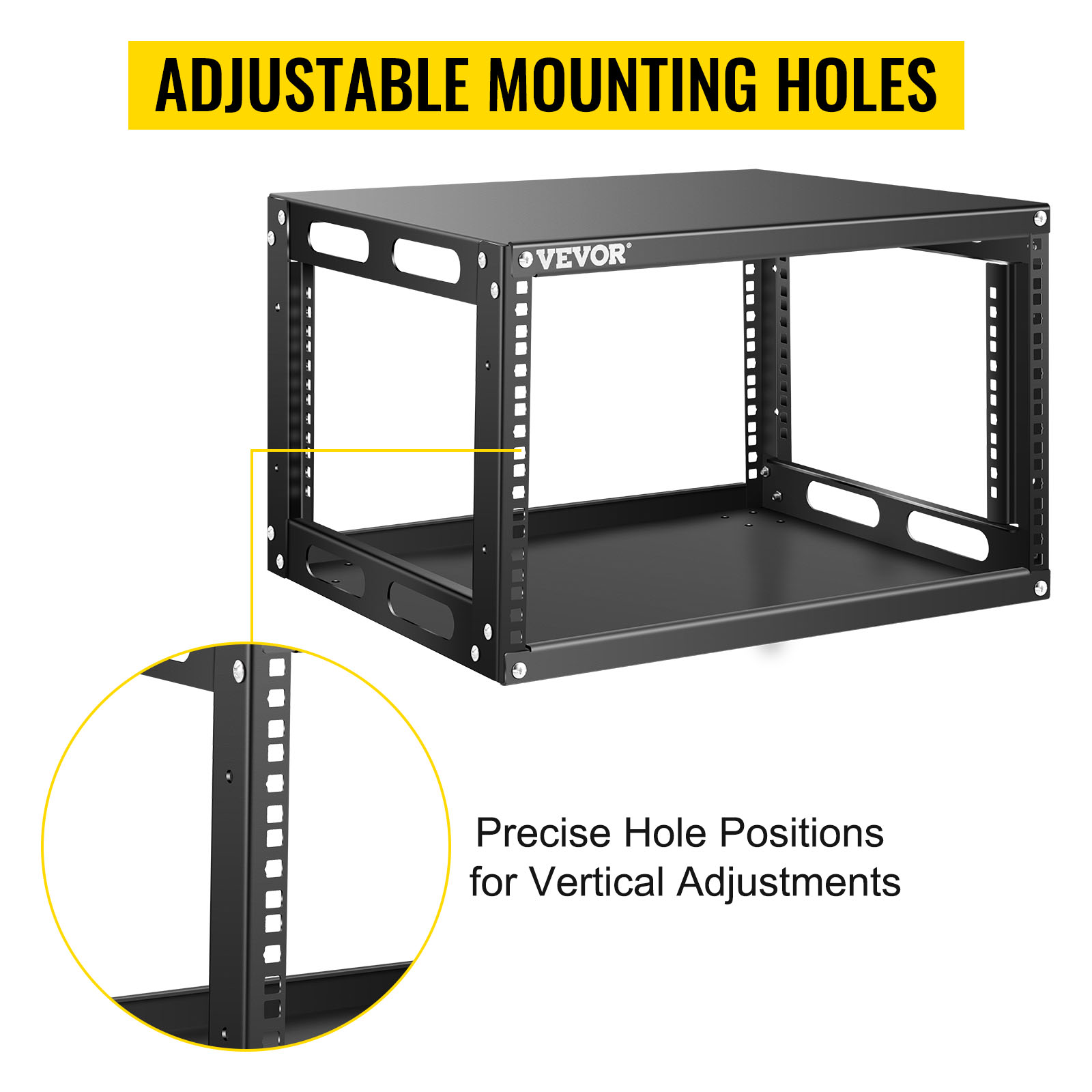 VEVOR Open Frame Server Rack Network Server Rack 6U 4 Post 19"/482mm ...