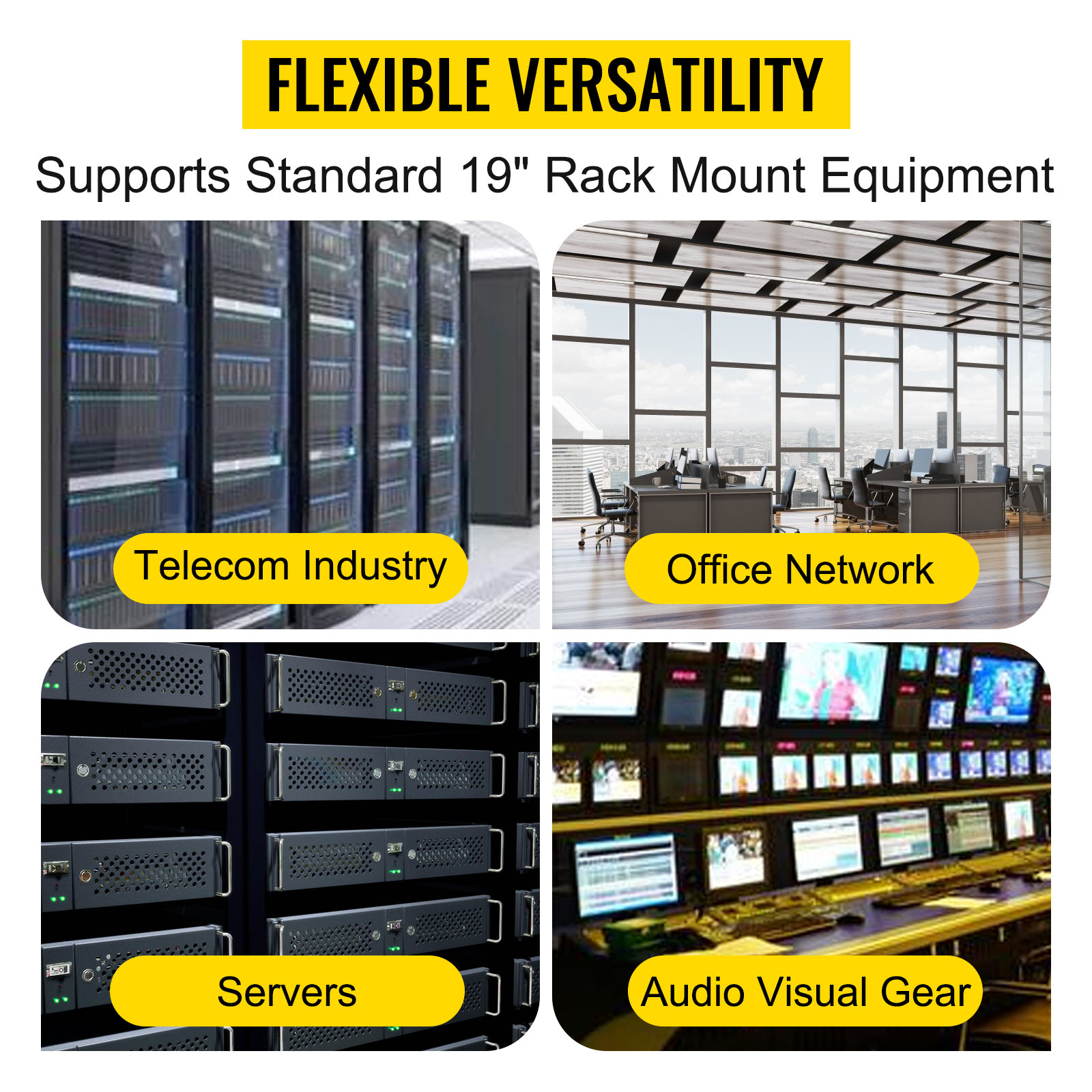 VEVOR Server Rack, 6U Open Frame Rack, 4-Post IT Server Network Relay ...