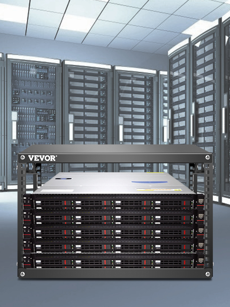 VEVOR Server Rack, 6U Open Frame Rack, 4-Post IT Server Network Relay ...