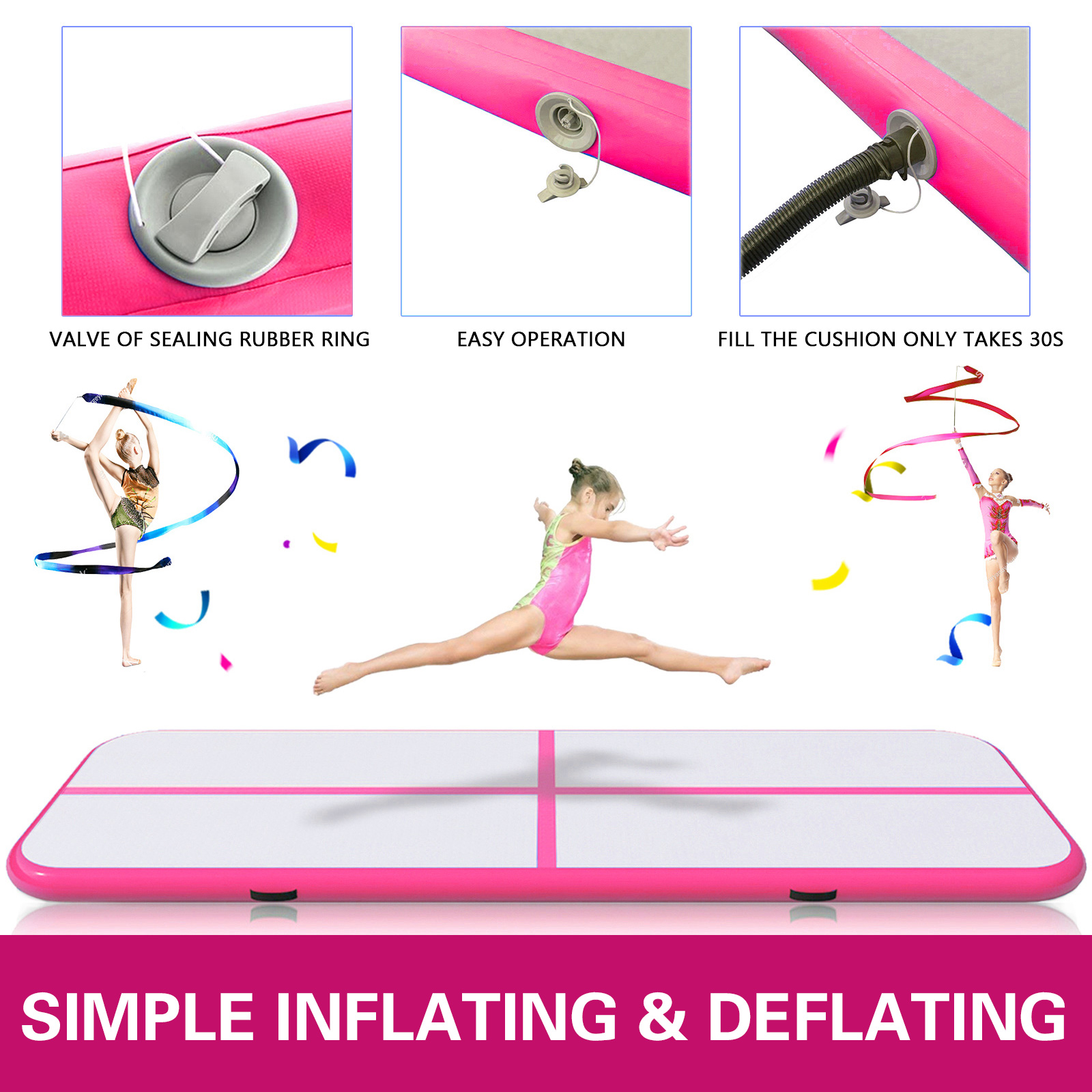 16FT Airtrack Inflatable Air Track Gymnastics Tumbling Training Mat ...