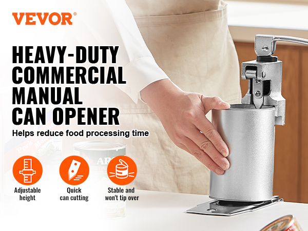 VEVOR Manual Can Opener, Commercial Table Opener for Large Cans, Heavy ...