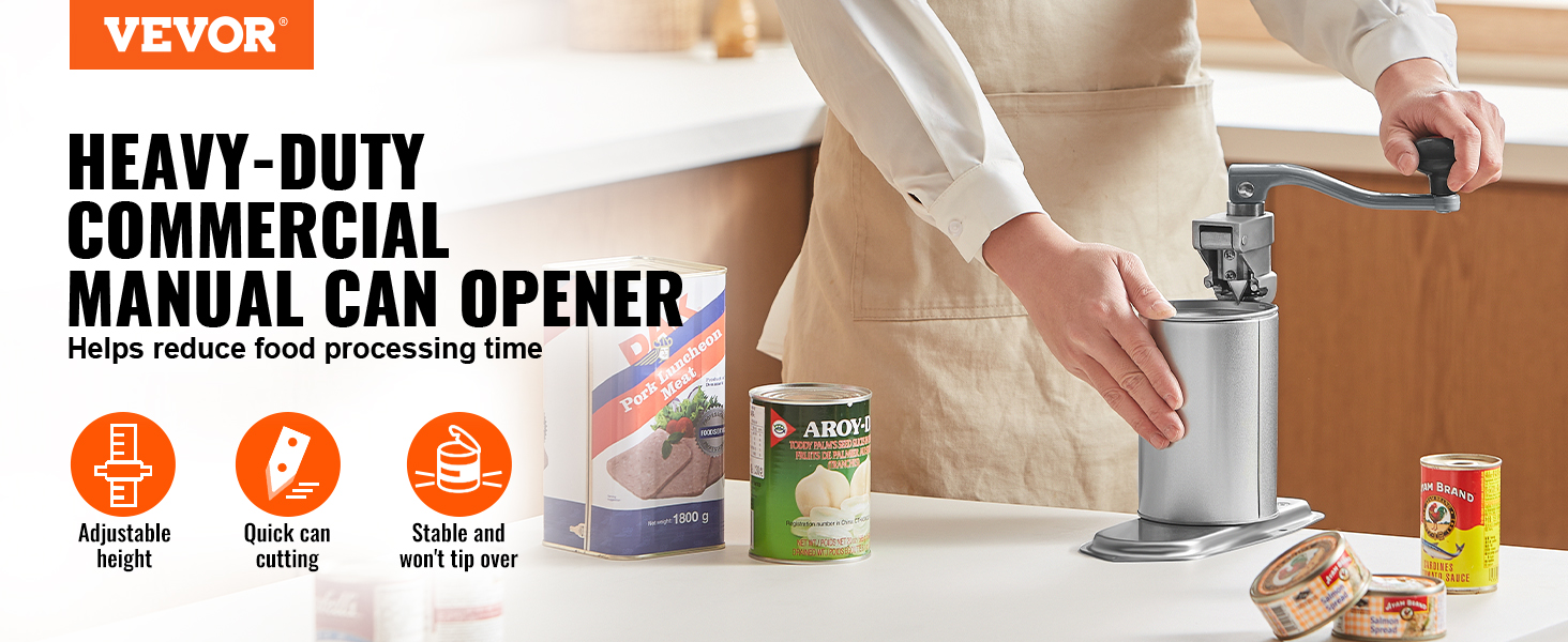 VEVOR Manual Can Opener, Commercial Table Clamp Opener for Large Cans ...
