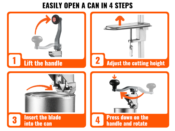 VEVOR Manual Can Opener, Commercial Table Clamp Opener for Large Cans ...