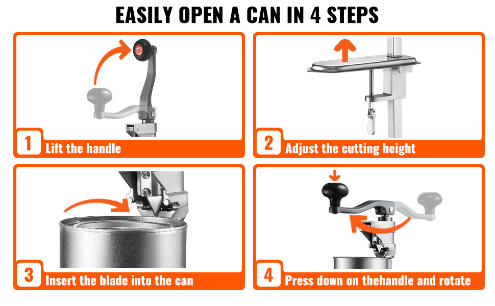 VEVOR Manual Can Opener, Commercial Table Clamp Opener for Large Cans ...
