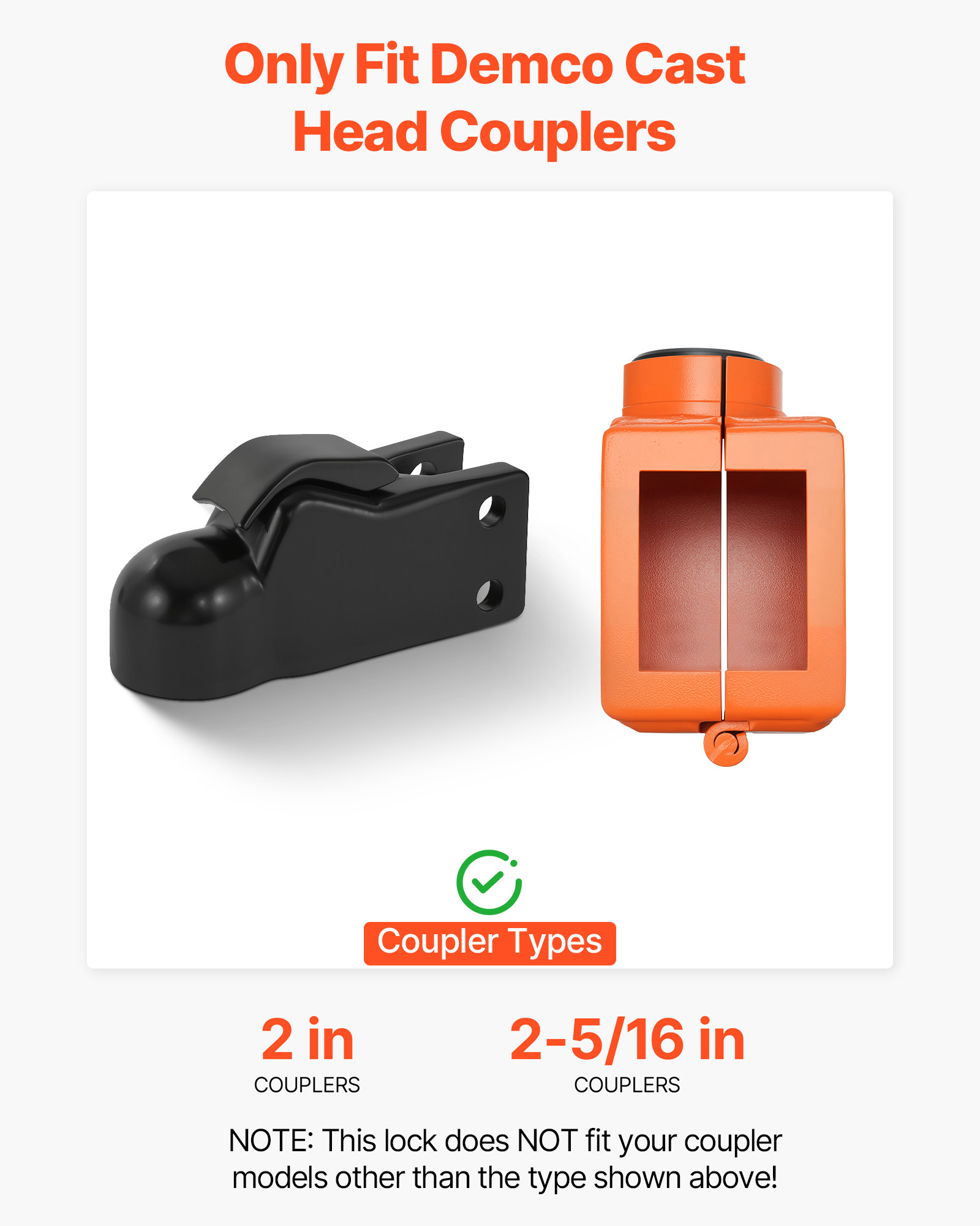 Mophorn Collar Coupler Lock, Compatible with 2 & 2-5/16-Inch Cast Head ...