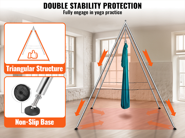 VEVOR Aerial Yoga Frame & Yoga Hammock, 9.67 ft Height Professional ...