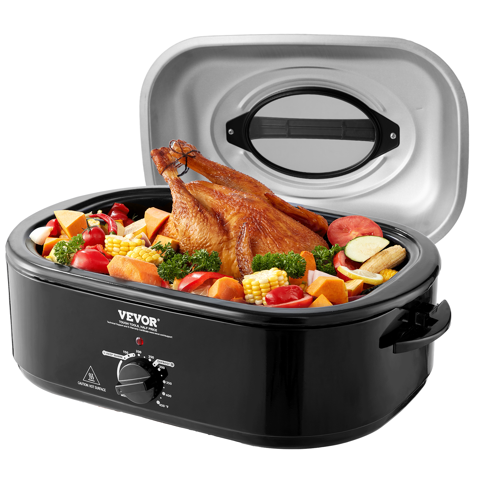 Electric Roaster Oven 18-26QT Turkey Roaster Oven w/Self-Basting Lid ...