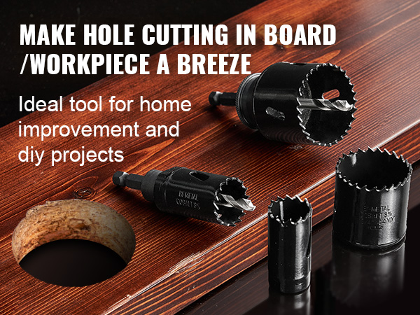 VEVOR Hole Saw Kit, 11 PCS Saw Blades, 2 Drill Bits, 1 Hex Wrench, General Purpose Size from 3/4 ...