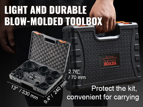 VEVOR Hole Saw Kit, 18 PCS Saw Blades, 6 Drill Bits, 1 Hex Wrench, General Purpose Size from 3/4 ...