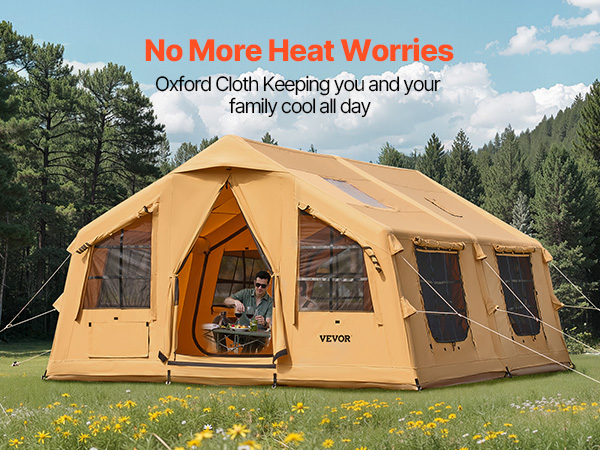 Nafukovací stan VEVOR pre kemping 8-12 osôb Glamping stan s pumpou ...