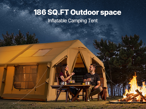 Nafukovací stan VEVOR pre kemping 8-12 osôb Glamping stan s pumpou ...