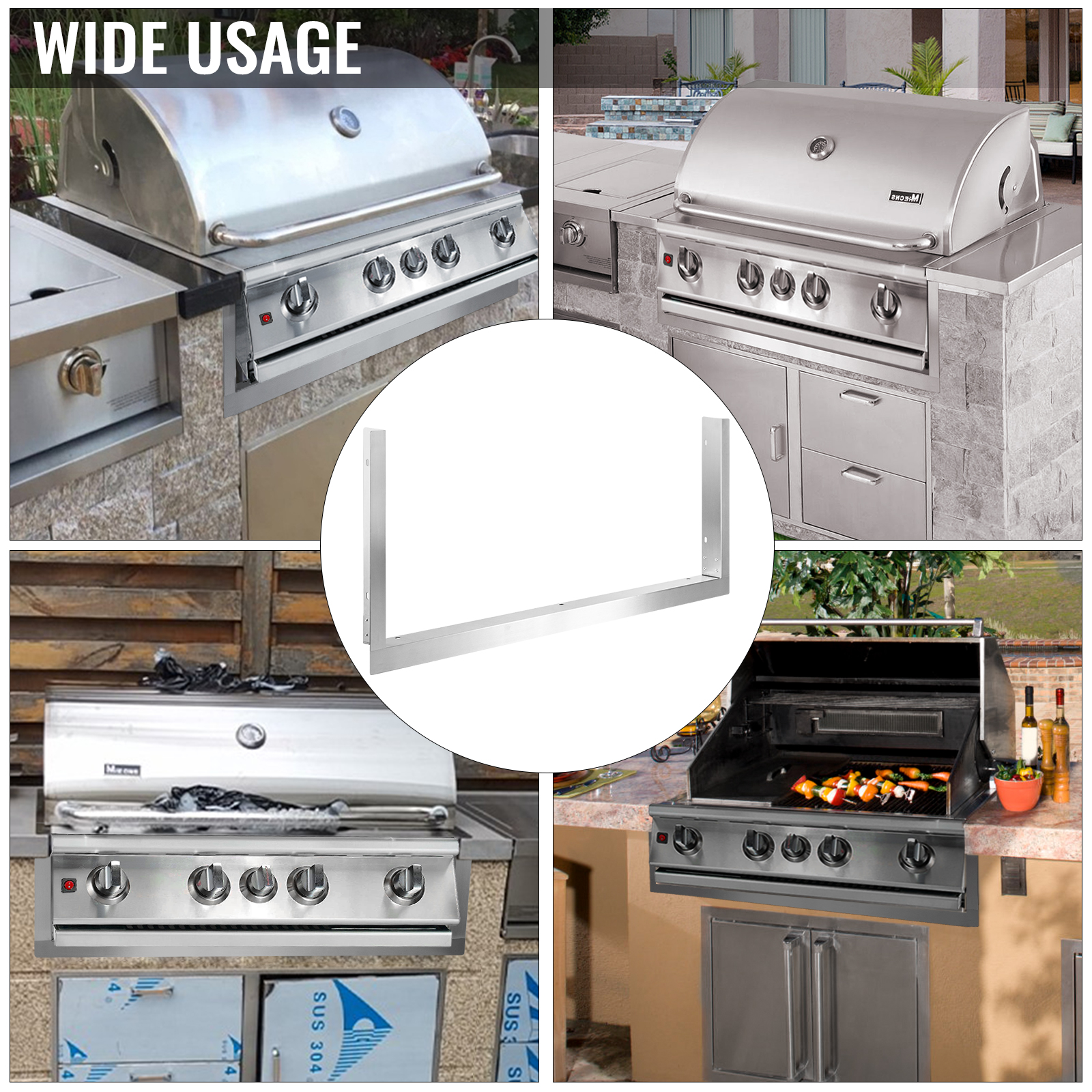 Vevor Outdoor Finishing Frame Outdoor Bbq Frame 37.3 X 12 In For 30 ...