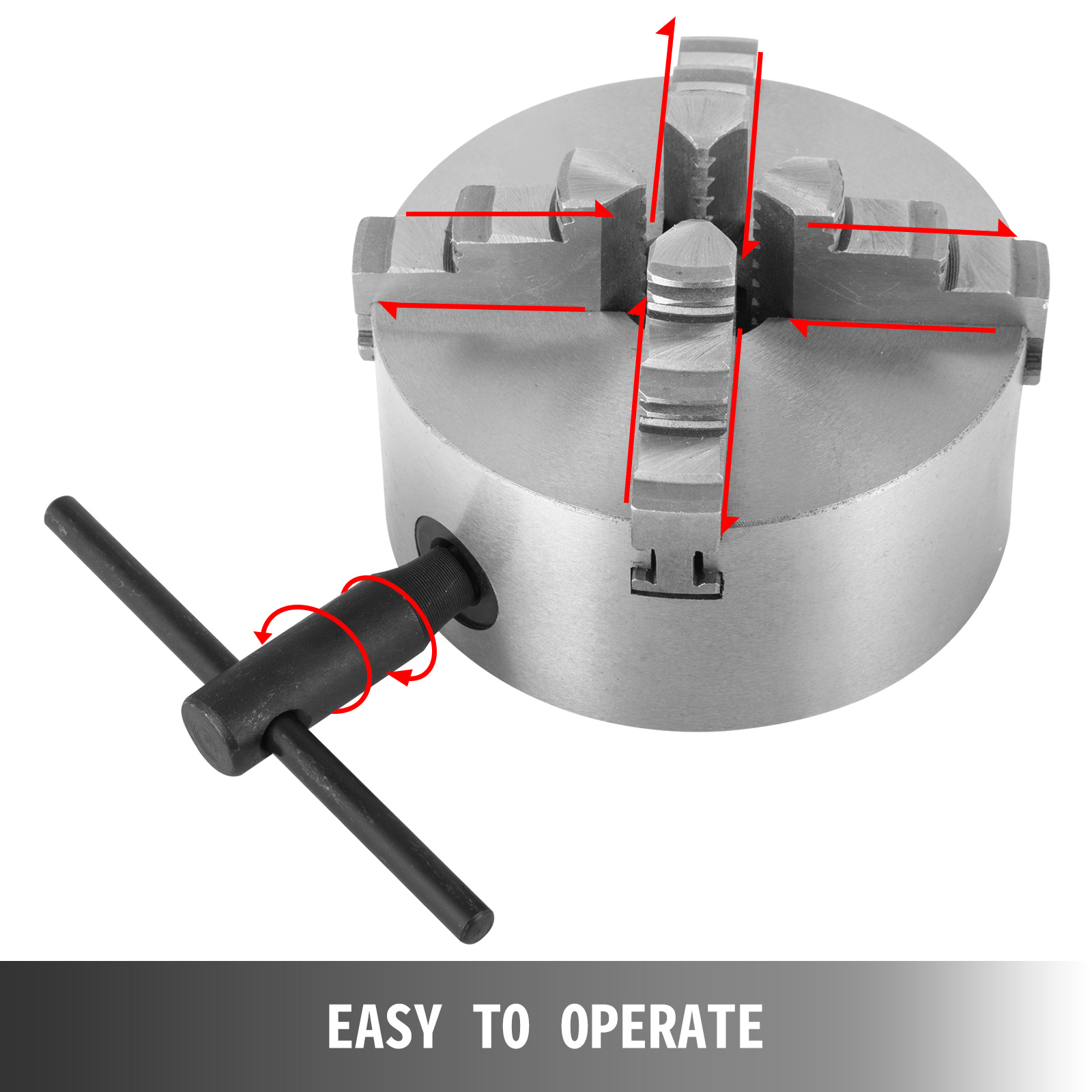 4'' Lathe Chuck K12-100 4 Jaw Self Centering Milling Reversible ...