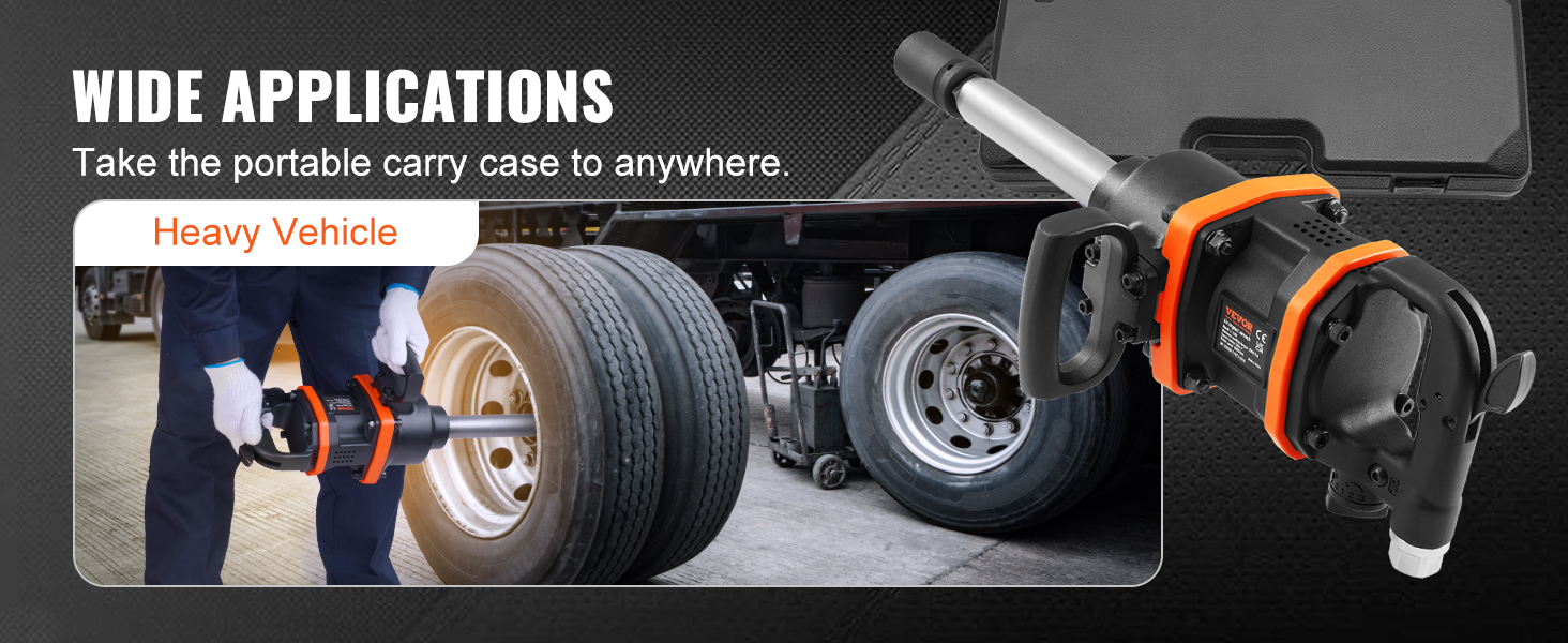 VEVOR Llave de impacto neumática de 1" Pistola de impacto 3160 pies-lbs ...