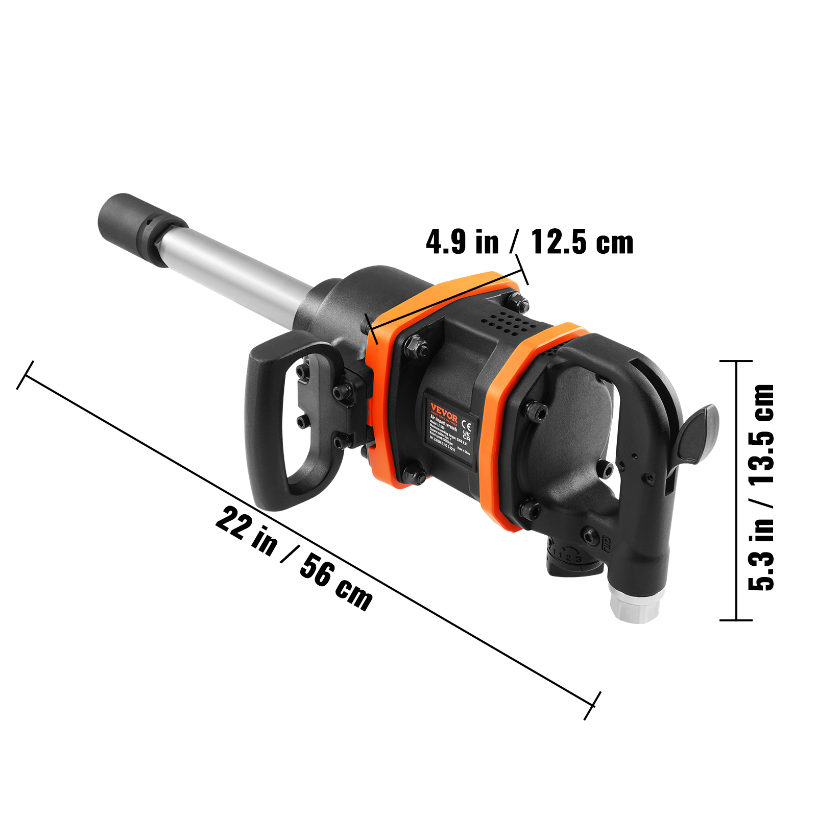 VEVOR 1 Inch Air Impact Wrench Impact Gun Up to 3160ft-lbs Reverse ...