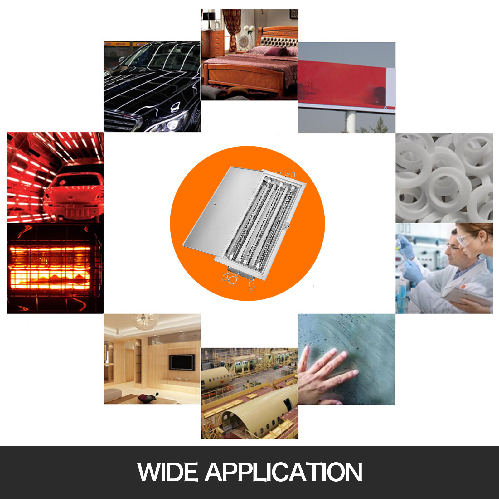 VEVOR Infrared Curing Lamp Infrared Paint Curing Light 10Set 3KW ...