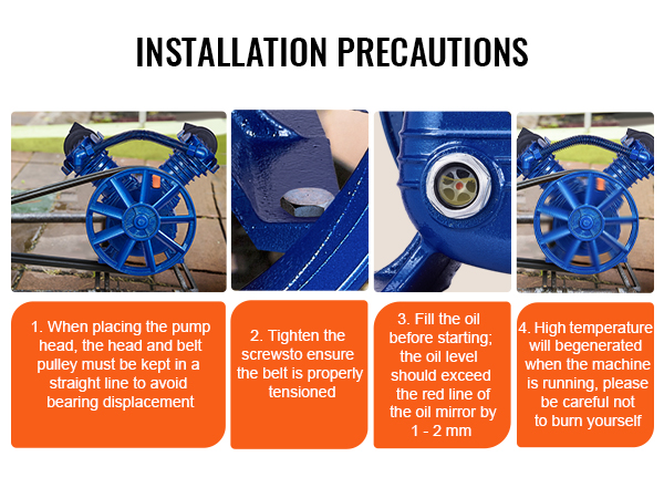 VEVOR Air Compressor Pump Head 3HP 6.25CFM @ 90PSI 2-Cylinder Piston ...