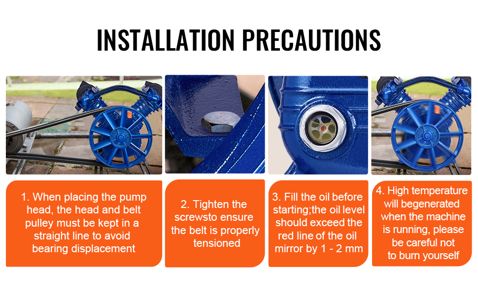 VEVOR Air Compressor Pump Head 3HP 6.25CFM @ 90PSI 2-Cylinder Piston ...