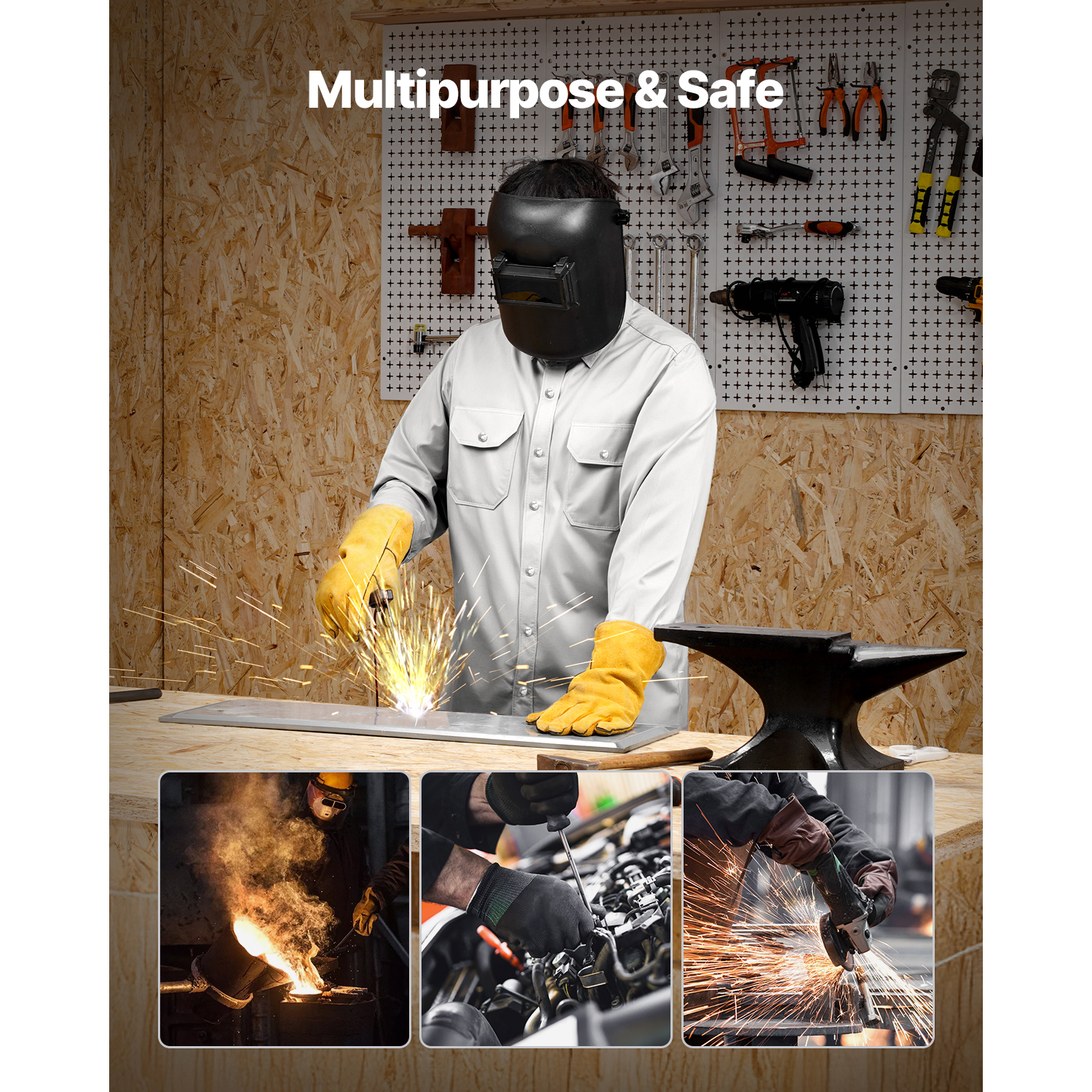 Mophorn Flame-Resistant Cotton Welding Jacket - M Size, 7oz. Heat ...