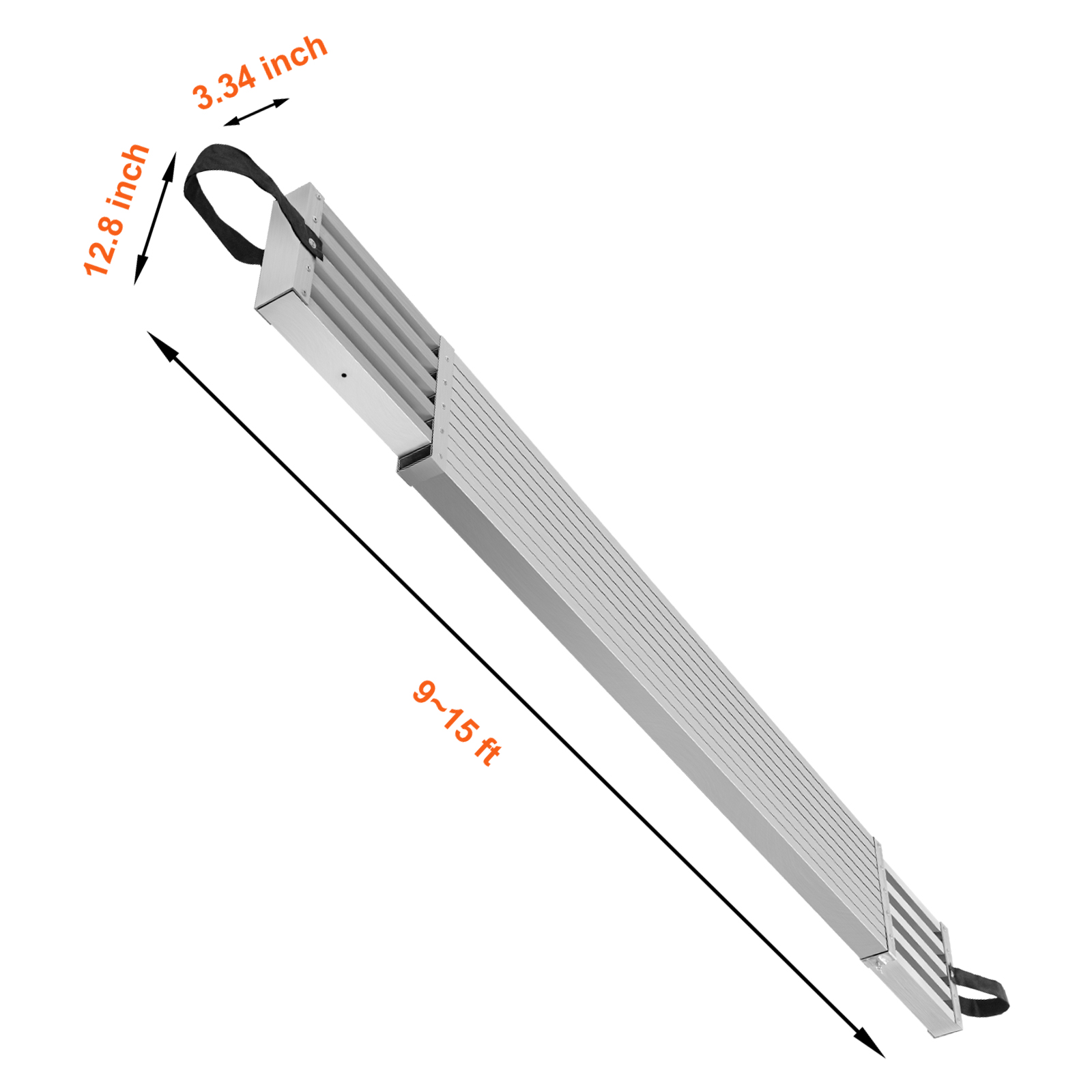 VEVOR Telescoping Aluminum Work Plank, 9-15 Feet 500lbs Capacity, 12.5 ...