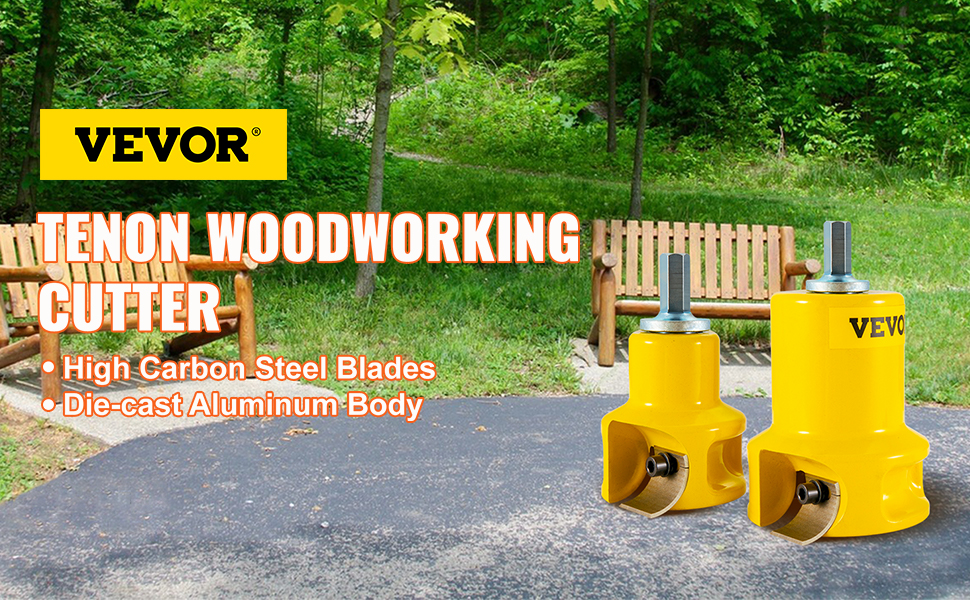 VEVOR Tenon Cutter, 1"/25.4mm & 2"/50.8mm Diameter, with Dual Curved ...